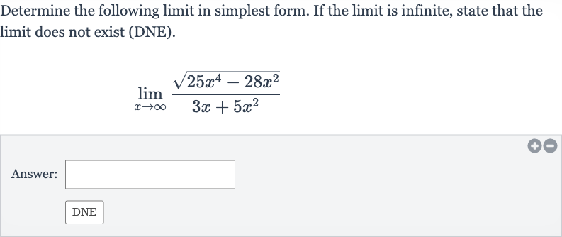 (Solved)-Determine the following limit in simplest form. If the limit